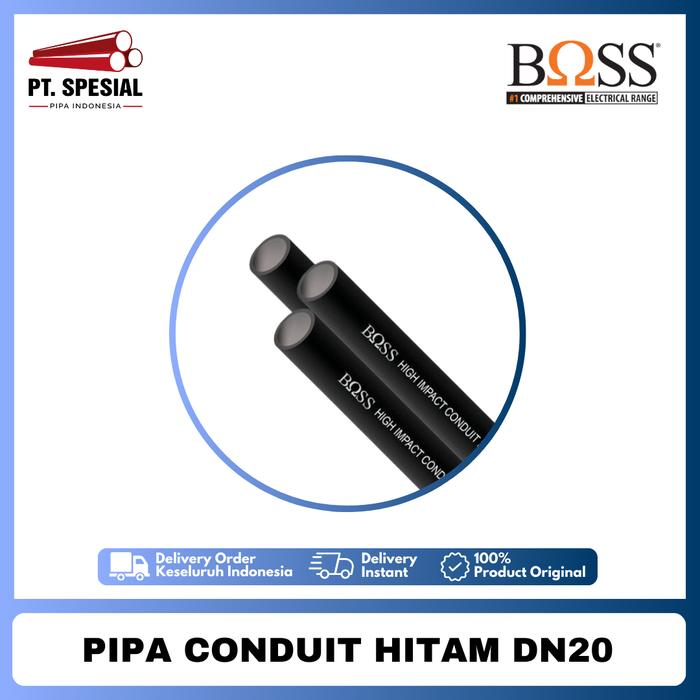 Jual Pipa Listrik / Pipa Conduit Boss Hitam 20mm 2.9 Meter 500 Batang ...