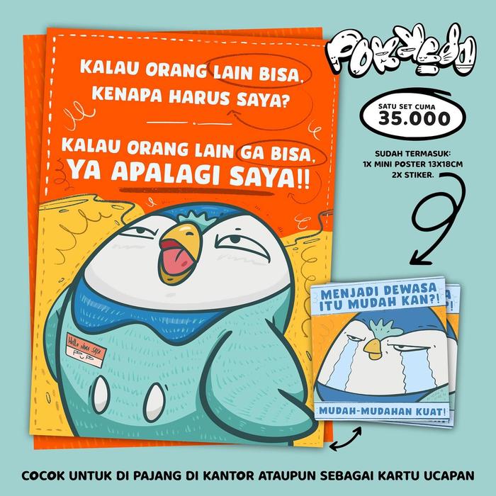 Jual Pokkedo Poster Stiker set "mengapa saya?!" Fanart parody pokemon ...