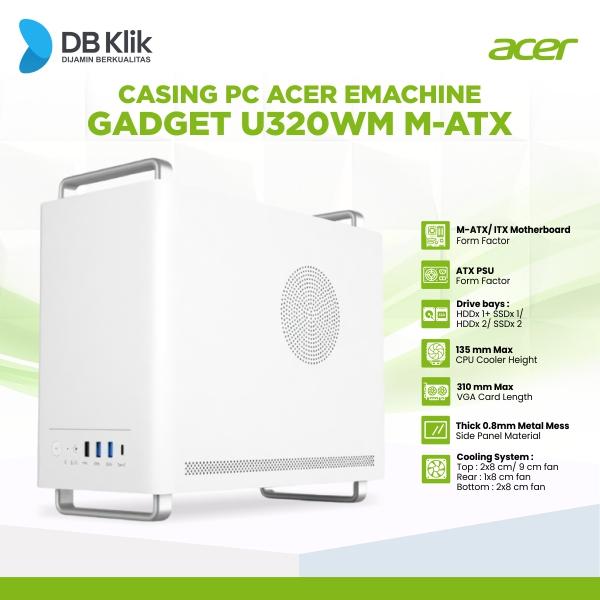 Jual Casing PC Acer Emachine Gadget U320WM m-Atx White - U320 - Kota ...