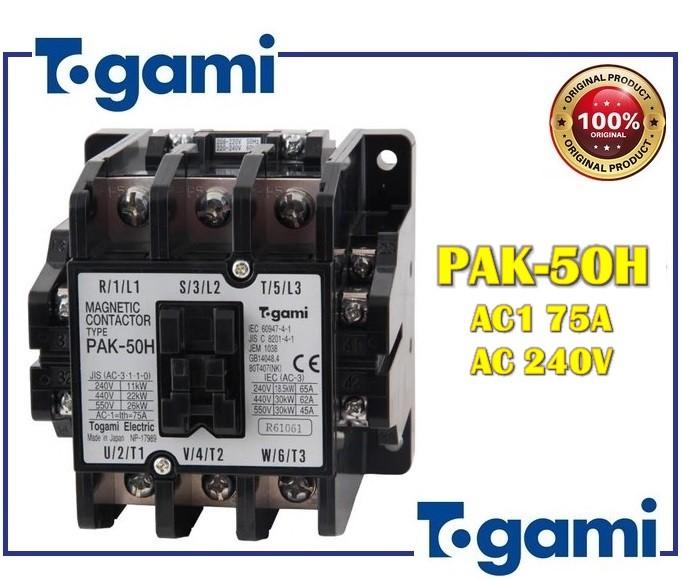 Jual Kontaktor Togami PAK-50H 240V AC1 75A Magnetic Contactor - Jakarta ...
