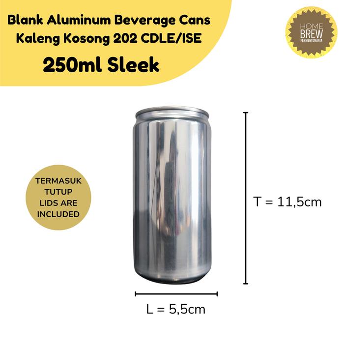 Jual Sample kaleng kosong minuman CDLE/ISE SOT 202 - 250ml sleek - Kota ...