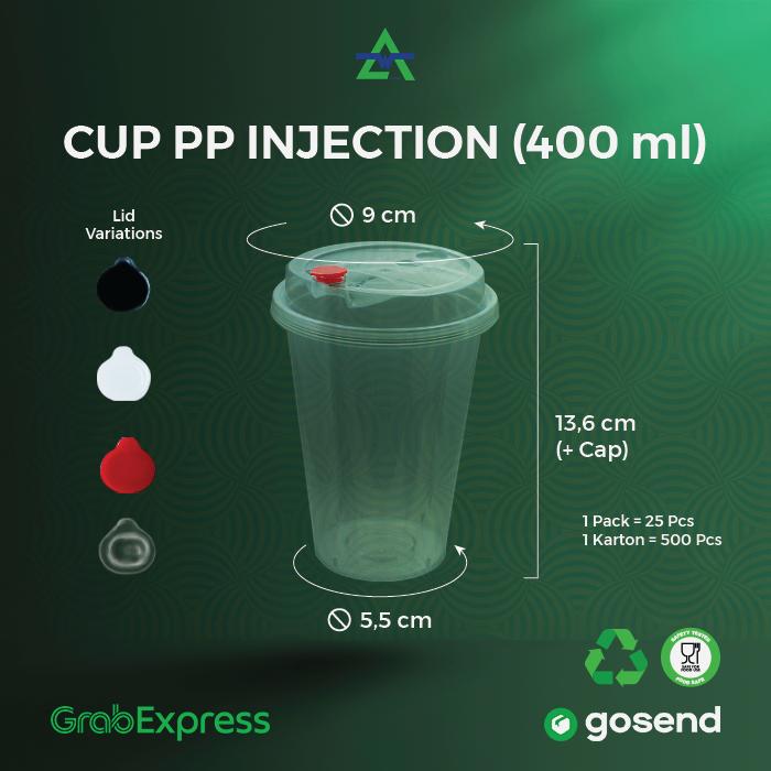 Jual Cup Plastik 14Oz/ Cup Injection 14 Oz/ Gelas Plstik 400ml/ - 25pcs ...