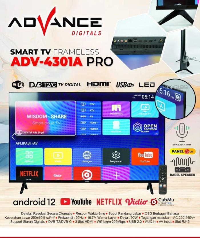 Jual Advance Android TV LED 43 Inch ADV-4301A PRO Smart TV Digital ...