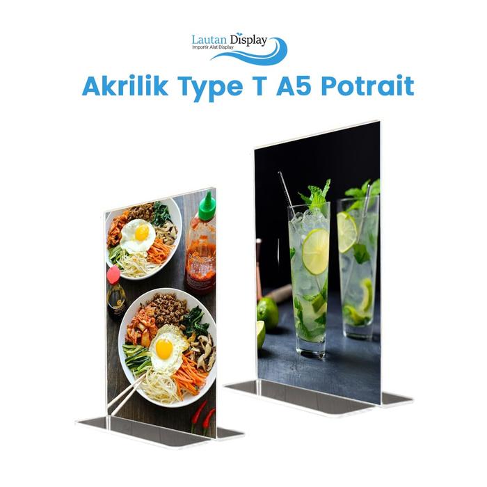 Jual Standing Akrilik Tent Card Brosur Type T Potrait A5 Acrylic Meja ...
