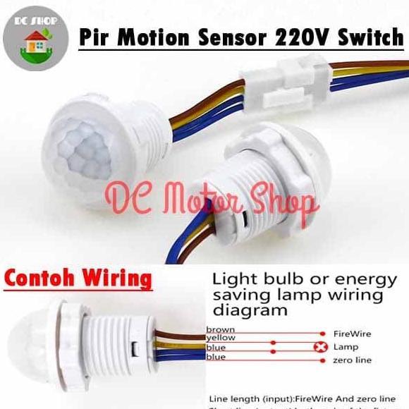 Jual Saklar Otomatis Sensor Gerak /PIR Motion Sensor Detector 220V AC ...