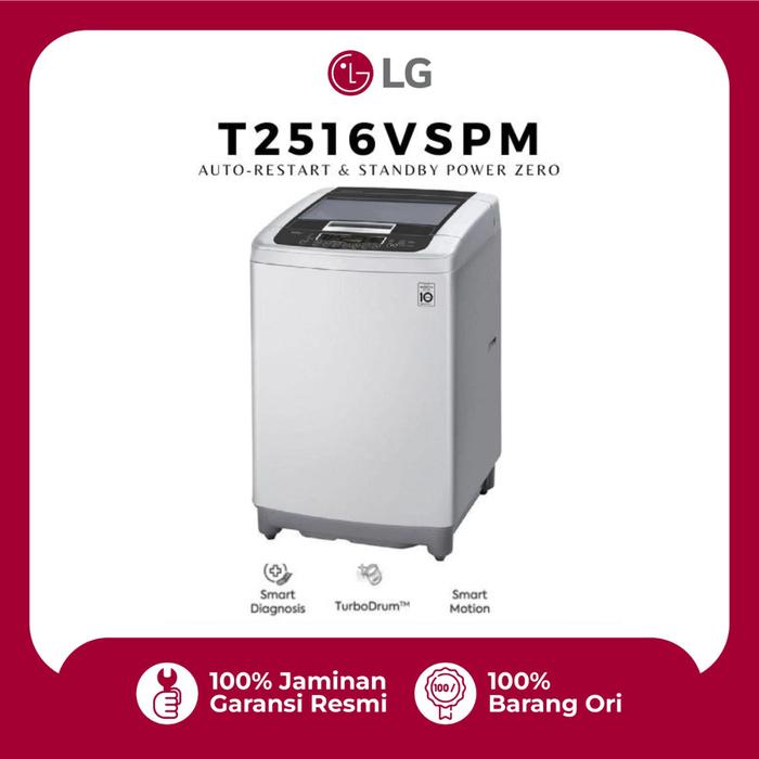 Promo LG T2516VSPM Mesin Cuci 16kg Top Loading SmartInverter-Smart Diagnosis Cicil 0% 3x ...