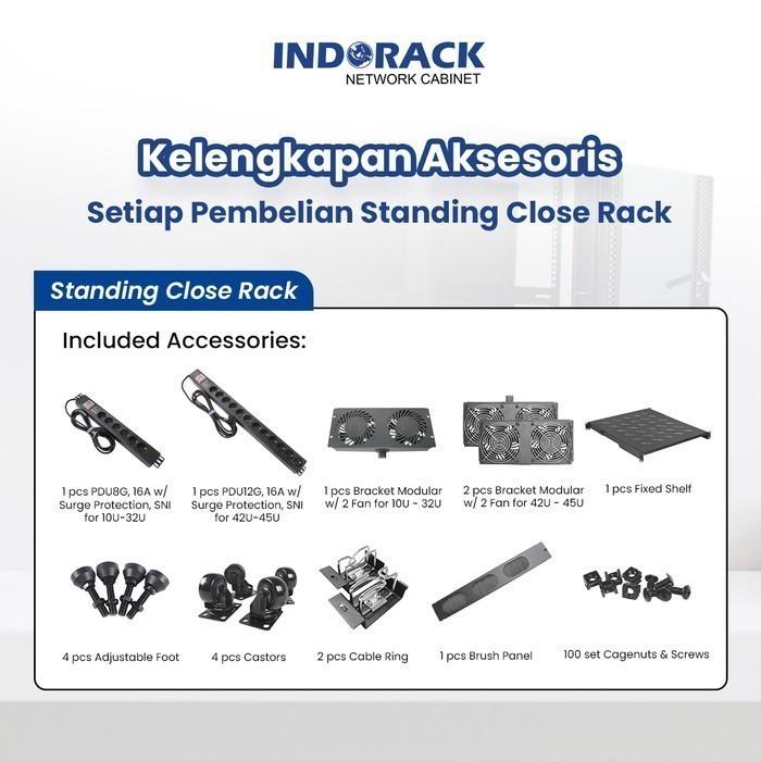 Jual Indorack Ir9042p Close Rack 42u Depth 900mm Perforated Door Rak ...