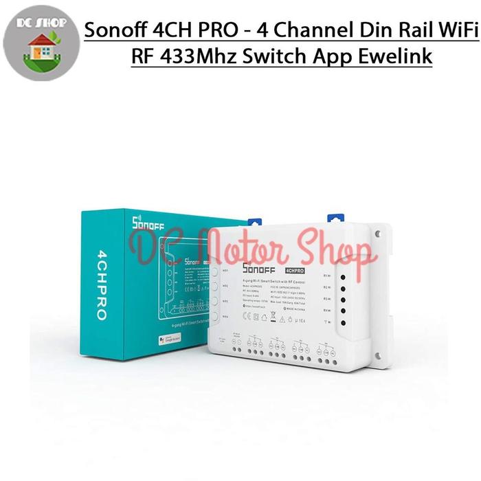 Jual Sonoff 4CH PRO - 4 Channel Din Rail WiFi - RF 433Mhz Switch App ...