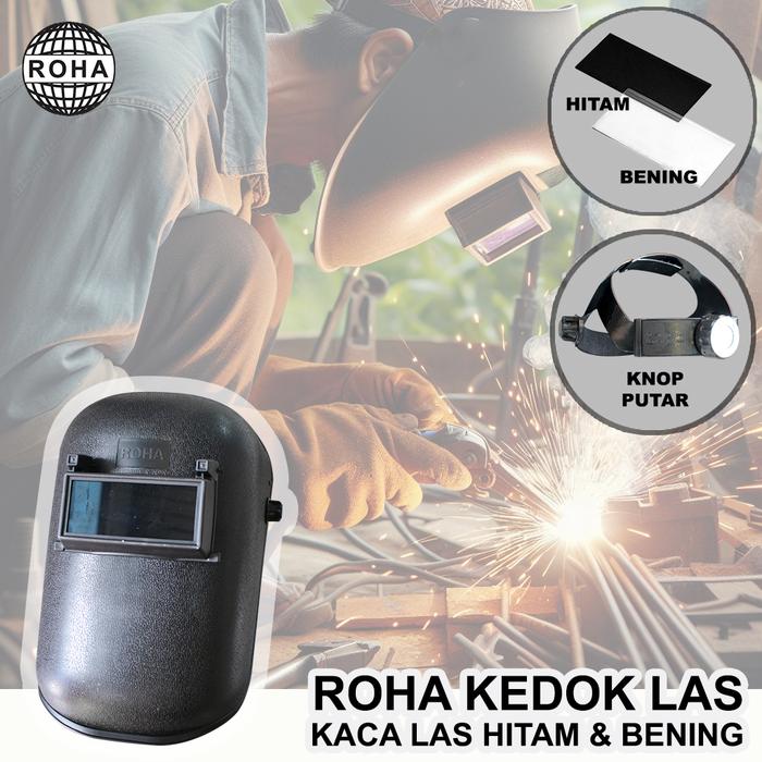 Jual Topeng Kedok Las Model Putar ROHA / Welding Helmet Adjustable ...