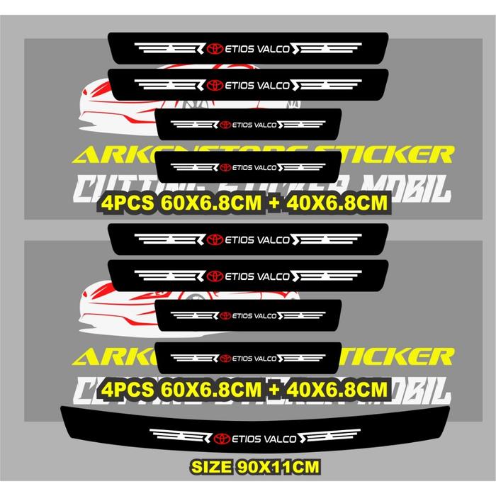 Jual 9pcs sticker sill plate carbon 3d mobil toyota etios valco sticker ...