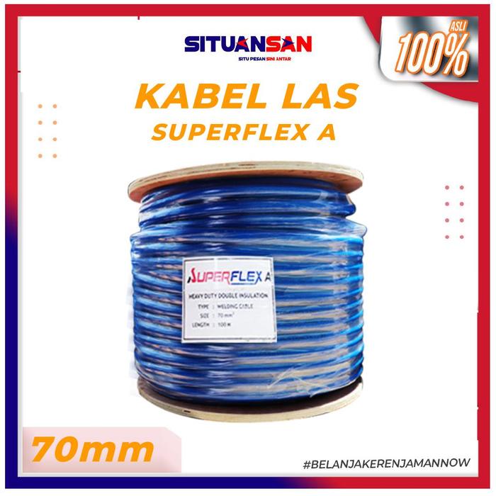 Jual Kabel Las 70 mm Biru Full Tembaga Welding Cable SUPERFLEX A Roll ...