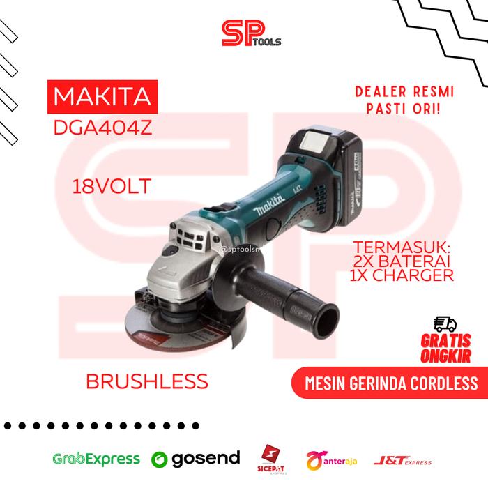 Jual MESIN GERINDA GURINDA CAS BATERAI CORDLESS 18V MAKITA DGA404RTE ...
