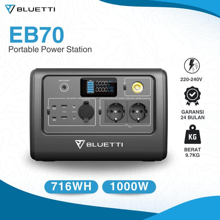 Promo BLUETTI EB70 Power Station Portable 716WH Genset Portable 1000W - Kab. Tangerang ...