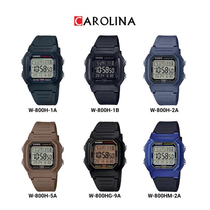 Jual Jam Tangan Pria Casio W-800h-1b Digital Dial With Black Resin Band Di Seller Kingyo ...