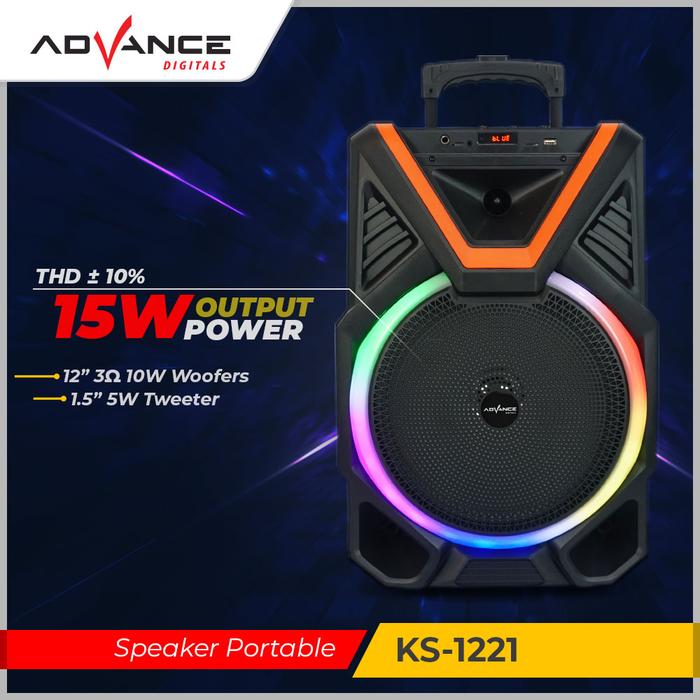 Jual Speaker Meeting Advance KS-1221 Bluetooth 12 Inch Free Mic Wireless I WAJIB BUBLE WRAP ...
