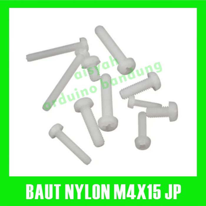 Promo Baut Nilon M4x15 Putih Round Head Screw Bolt JP Plastik Nylon ...