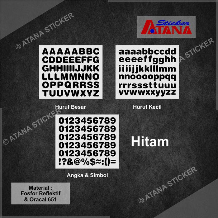 Jual Sticker Cutting Scotlite Angka Untuk Menulis Sesuai Kreasi - Hitam ...