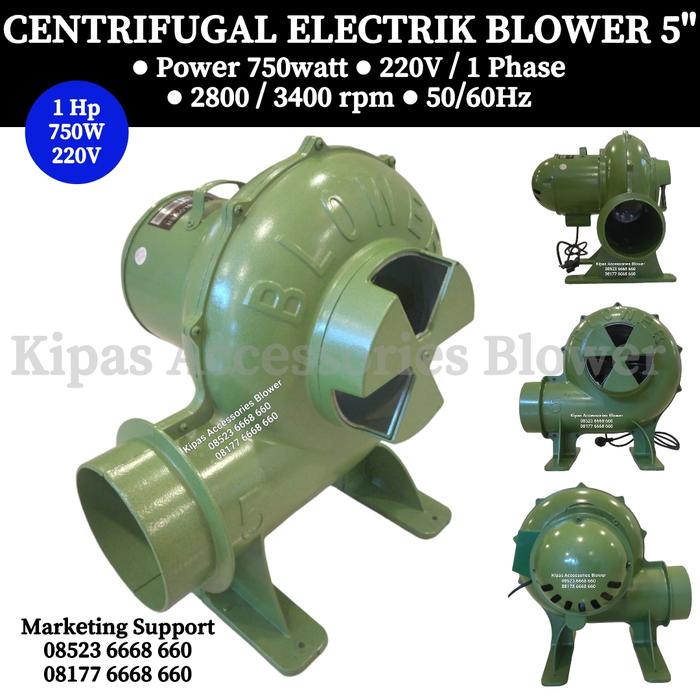 Jual Centrifugal Electrik Blower 5 Inch Blower Tiup 5" 750 Watt 220V ...