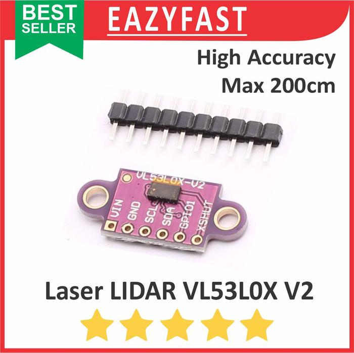 Jual Modul Sensor Jarak Laser VL53L0X V2 LIDAR TOF Range Distance ...