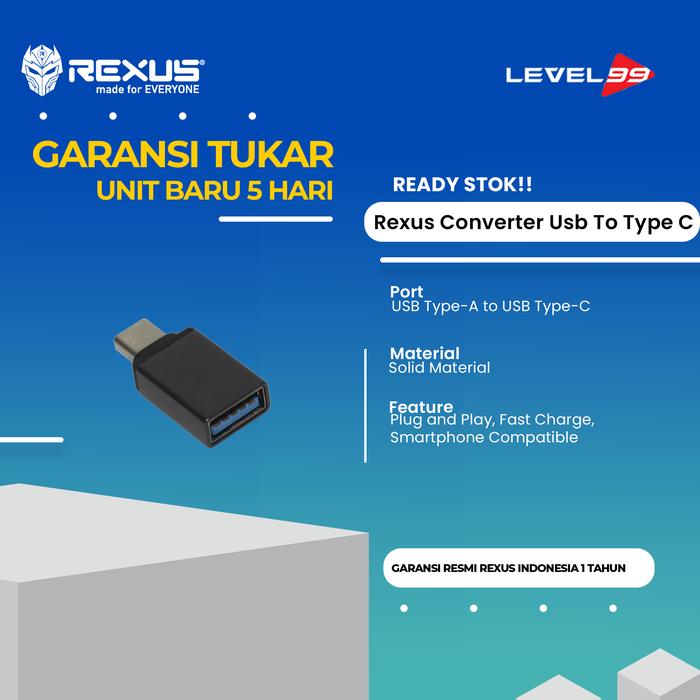 Jual Rexus Converter Usb To Type C RX-TCP01 - Kota Surabaya - Level99ID | Tokopedia