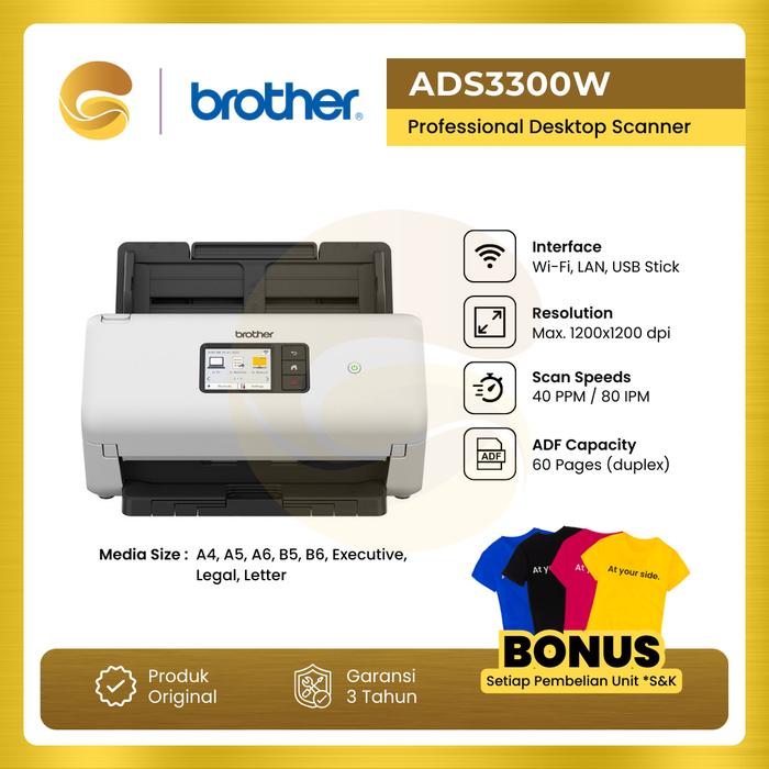Promo BROTHER Scanner ADS3300W Scanner Brother ADS 3300W ADS 3300 Wifi ...