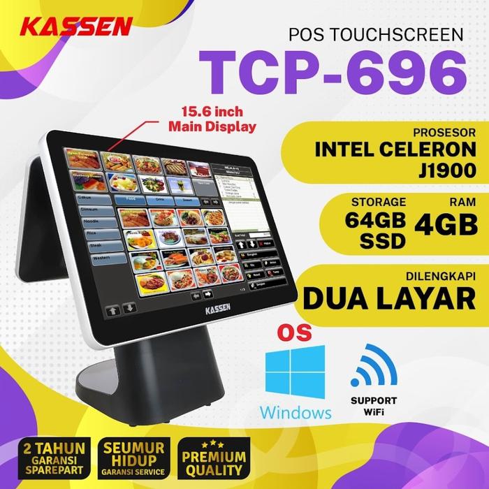 Jual Mesin Kasir Touch Screen Dual Display Kassen TCP - 696 Windows - Jakarta Barat - Mitra ...