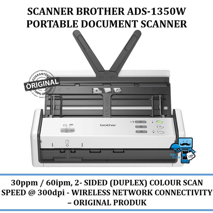 Promo Scanner Brother ADS-1350W Portable Document Scanner - Garansi ...