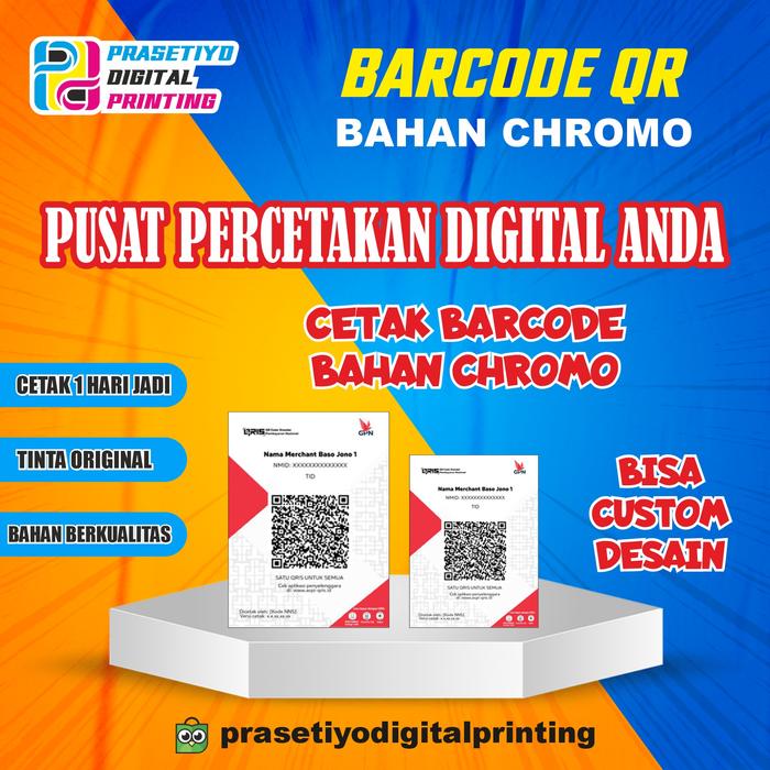 Jual Cetak Sticker QR Barcode Bahan Cromo Bisa Custom Desain Dan Size ...