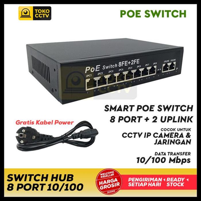 Jual Poe Switch 8 Port 2 Uplink 10/100Mbps, Smart Poe Switch 8 Port - Jakarta Selatan - AJAT ...