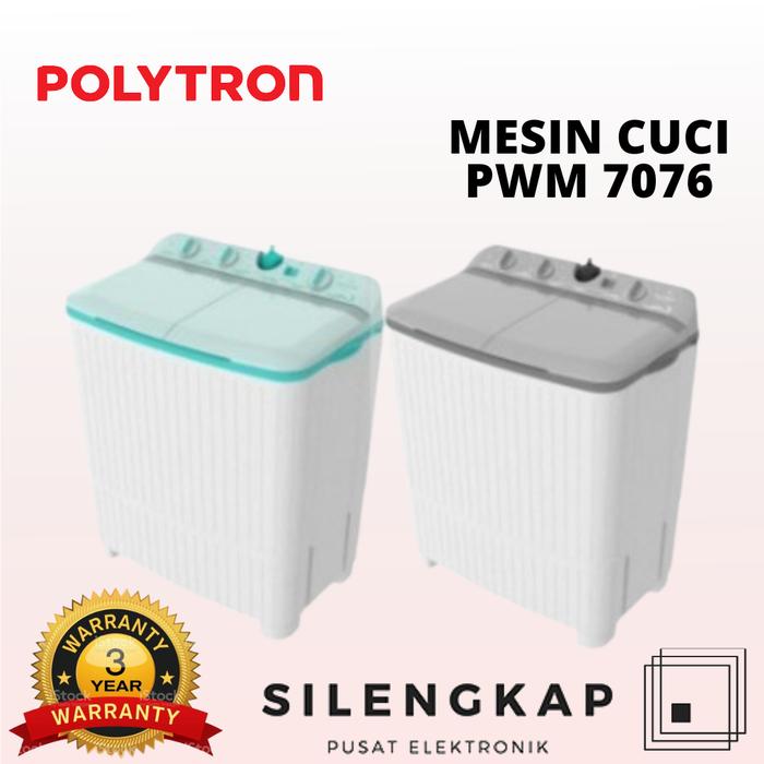 Jual POLYTRON Mesin Cuci 2 Tabung Giant Series Hijab 7 KG PWM 7076 ...