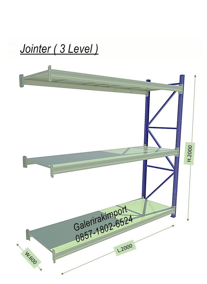Jual RAK GUDANG TINGGI 250CM, KAPASITAS BEBAN 500KG/LEVEL, RAK BESI ...