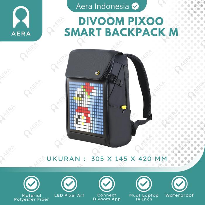 Promo AERA DIVOOM PIXOO SMART BACKPACK M WITH LED PIXEL ART DIY | TAS ...