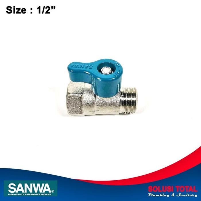 Jual Sanwa mini ball valve / stop kran kecil (Male Female) 1/2" kuningan - SANWA - Jakarta ...