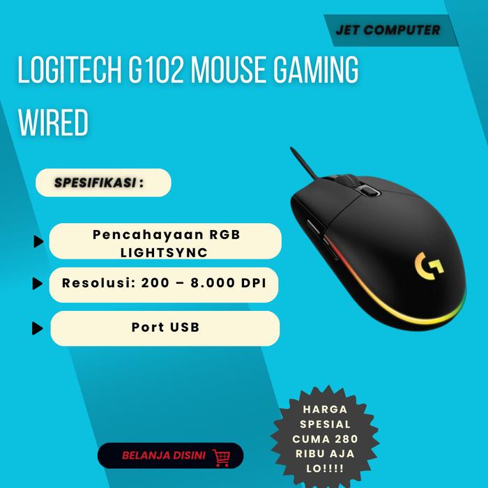 Jual Logitech G102 Mouse Gaming Wired RGB Lightsync with Macro - Kota Semarang - JEDATA | Tokopedia