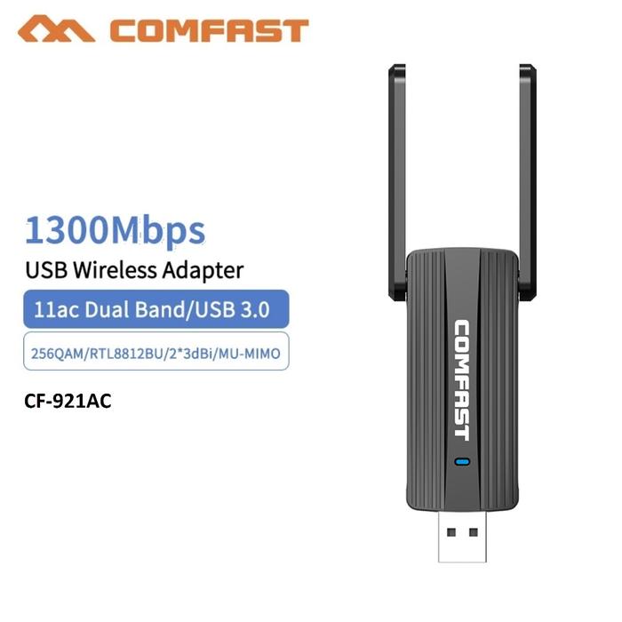 Promo COMFAST AC1300 Wireless USB Adapter Dual Band 5G WiFi Dongle CF-924AC - CF-921AC - Kota ...