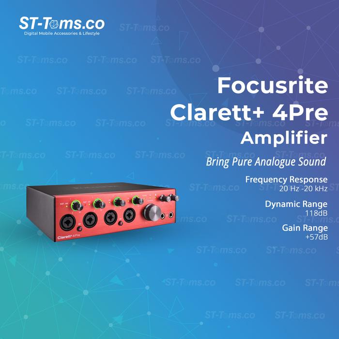 Promo Focusrite Clarett+ 4Pre Audio Interface Pre Amplifier Soundcard ...