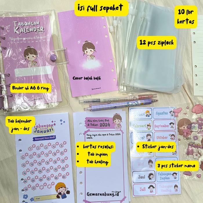 Jual Paket Binder Nabung Kalender Satu Tahun Set Lengkap ...