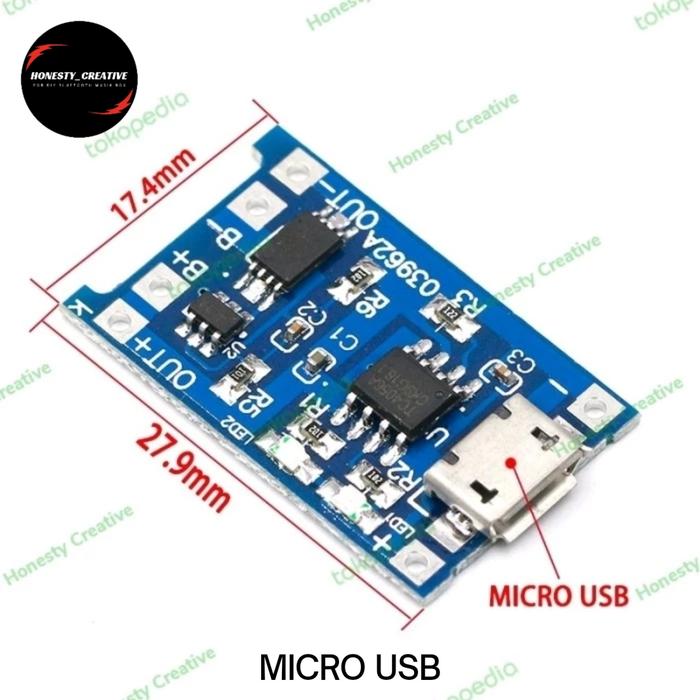 Jual MODUL CHARGER BATERAI LITHIUM TIPE C MICRO USB 5V 1A TP4056 ...