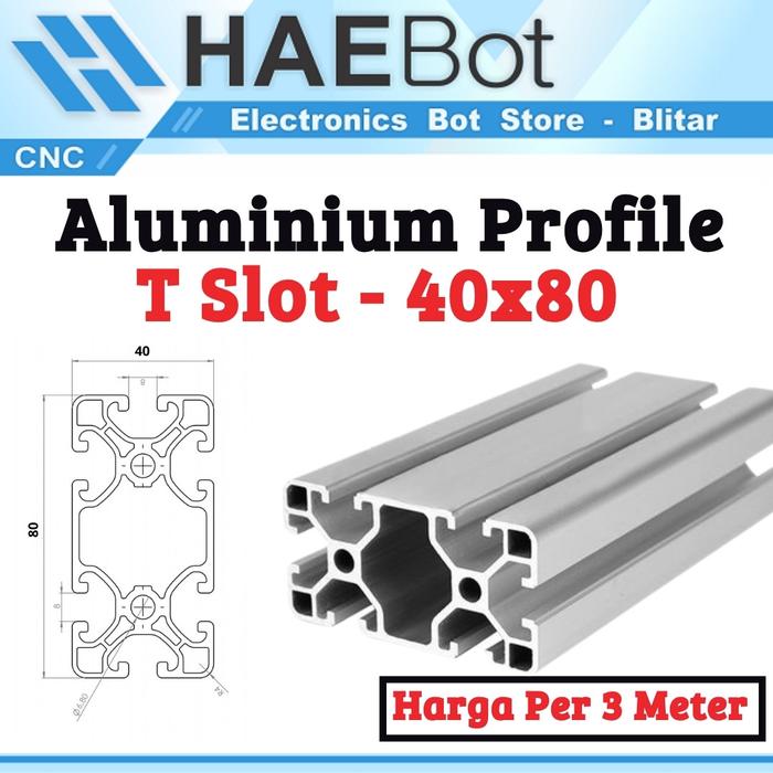Jual [HAEBOT] Aluminium Profile T Slot 4080 40x80 AP4080 Alumunium 3 ...