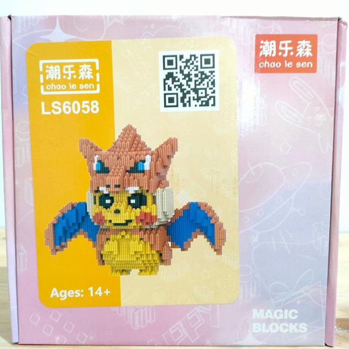 Jual Magic Blocks Lego Pokemon Pikachu Charizard Outfit Chao Le Sen ...