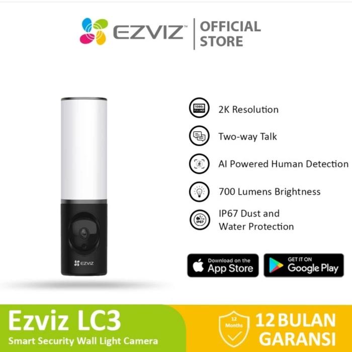 Jual EZVIZ LC3 4MP IP CAM SMART SECURITY WALL - LIGHT CAMERA - Jakarta ...