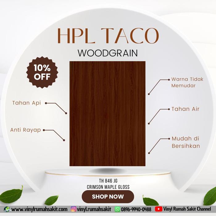 Jual HPL Taco kode TH 846 JG - Crimson Maple Gloss [Woodgrain ...