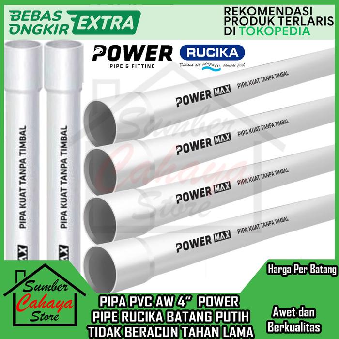 Jual Pipa PVC Paralon 4" in inchi inci Inch Wavin Rucika AW 4 Meter ...