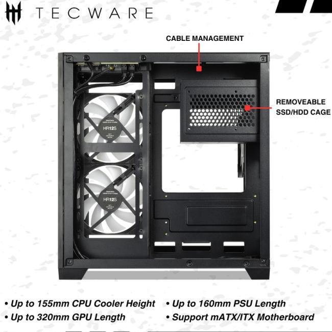 Jual US Tecware VXM2 PRO Dual Chamber Gaming m-ATX PC Case - Black ...