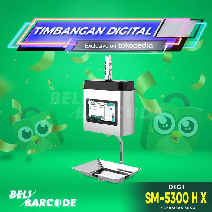 Jual Digi SM-5300 H X Timbangan Digital Gantungan 30kg Print Label ...
