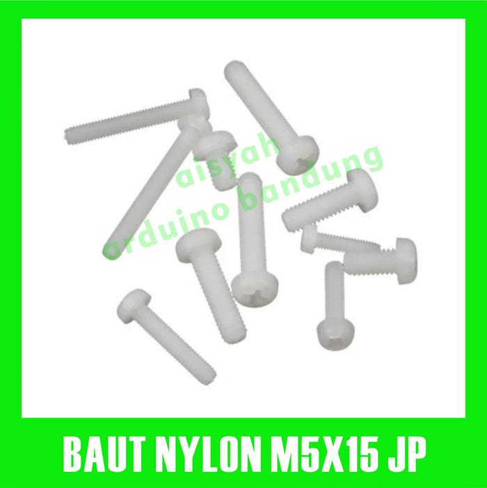 Promo Baut Nilon M5x15 Putih Round Head Screw Bolt JP Plastik Nylon ...