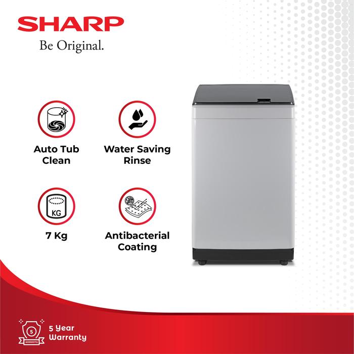 Promo Sharp Mesin Cuci 1 Tabung ES-M7000P-GG Top Loading 7KG Cicil 0% 3x - Jakarta Utara - SHARP ...
