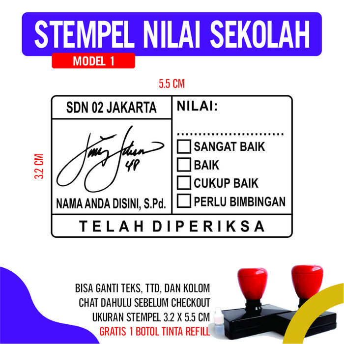 Jual Stempel tabel Penilaian Siswa - Model 1 , Putih - Jakarta Pusat ...