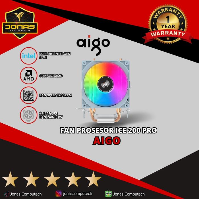Jual FAN PROSESOR RGB AIGO ICE 200 PRO -CPU COOLER - RGB AIR COOLING 2 ...