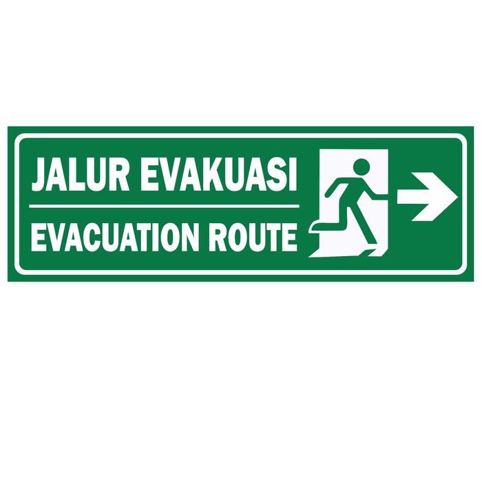 Jual STIKER RAMBU K3 JALUR EVAKUASI / EVACUATION ROUTE A, B, C, D ...